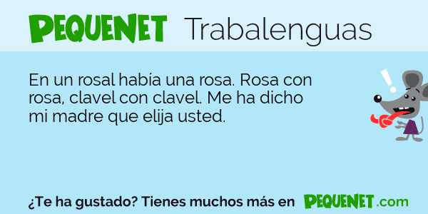 Trabalenguas - En un rosal había una rosa. Rosa con...